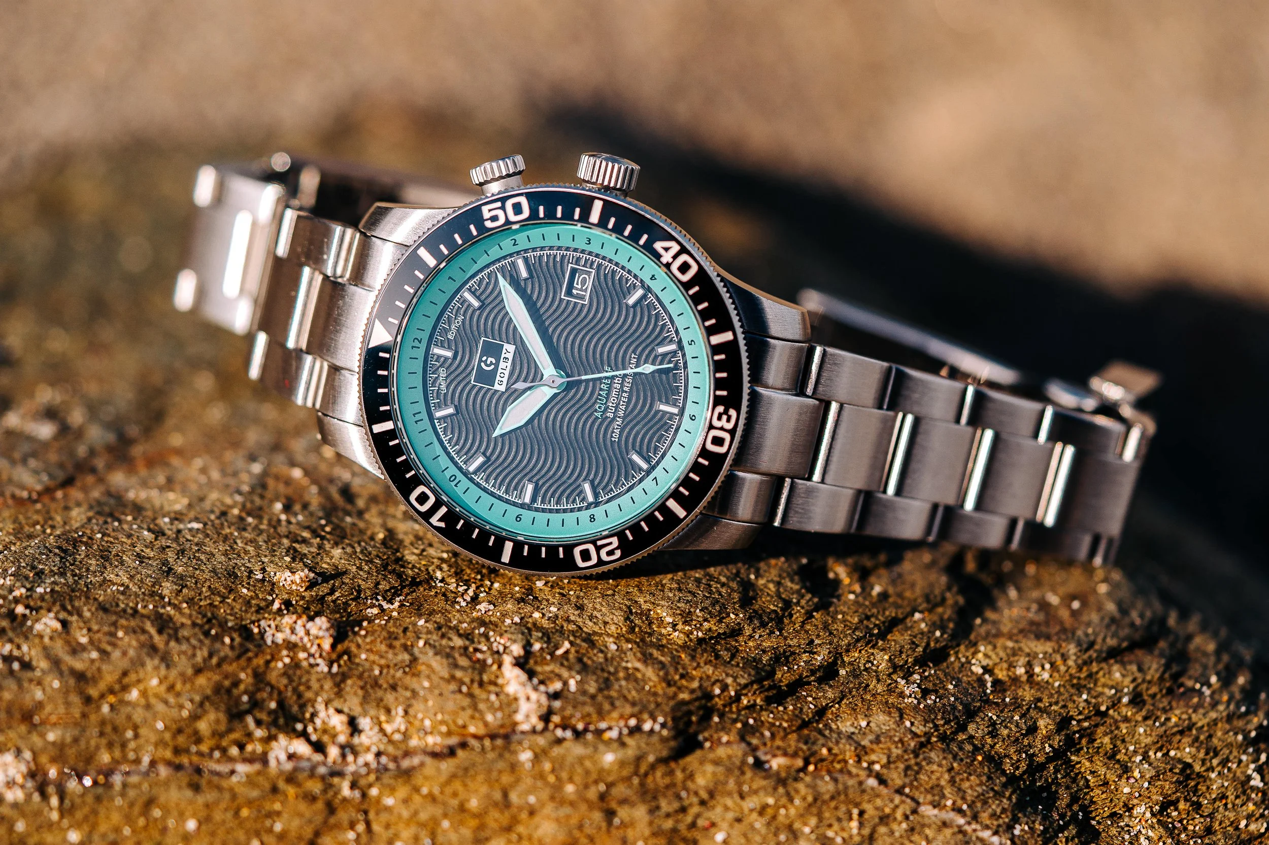 Black Teal Limited Edition Aquareef Microbrand Dive Watch — Golby ...