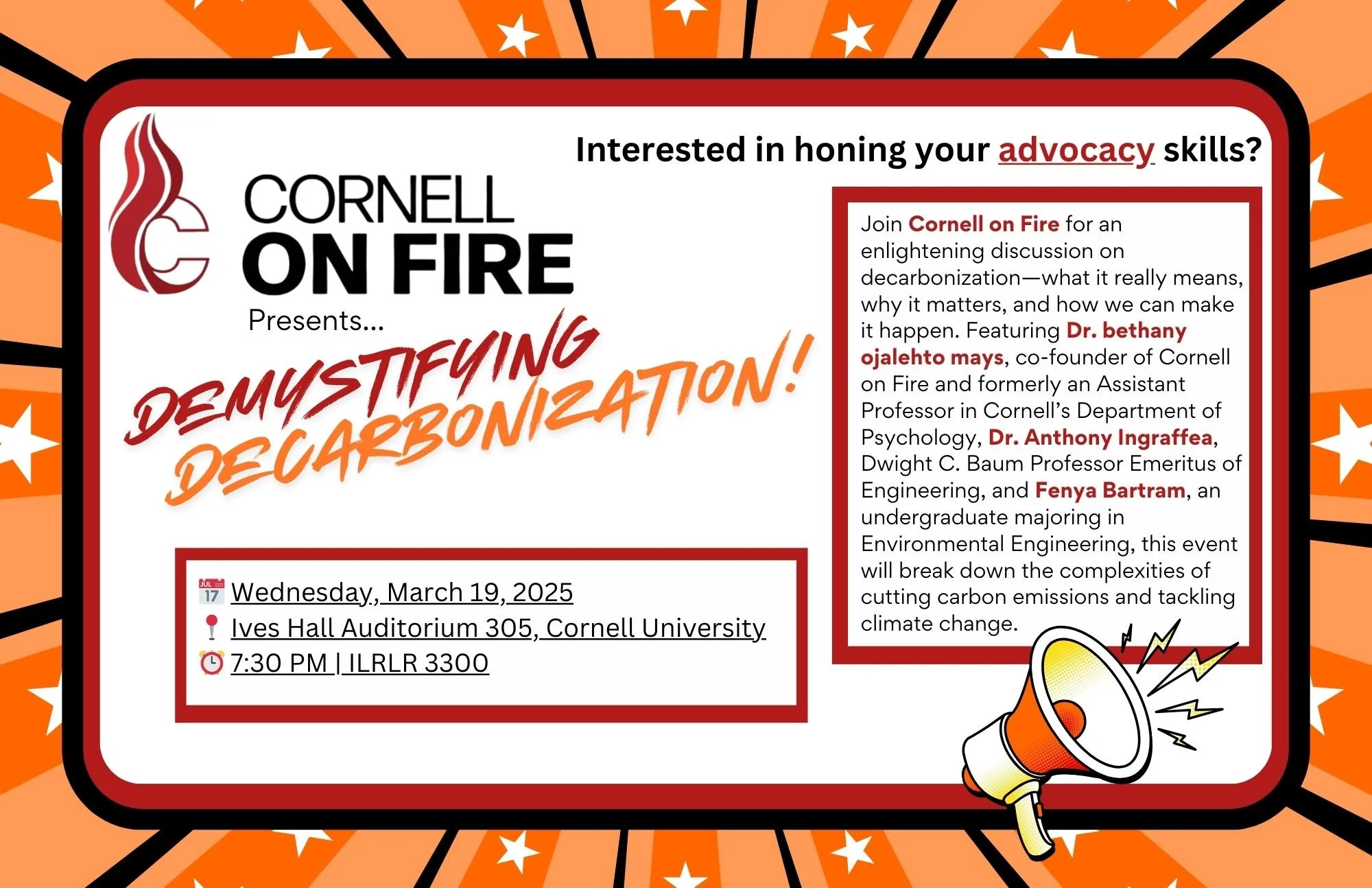 Join Cornell on Fire for an enlightening discussion of the campus ...