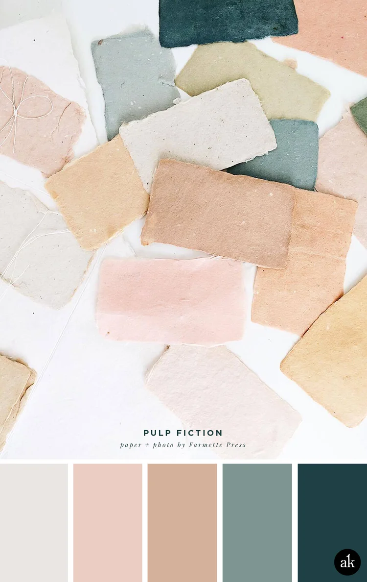 a handmade-paper-inspired color palette | Akula Kreative