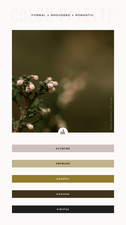 Romantic + Grounded Color Palette for Interior Design, Real Estate, and ...