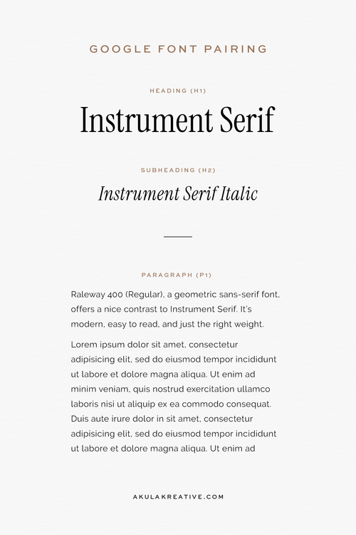 5 Days of Free Google Font Pairings | Akula Kreative