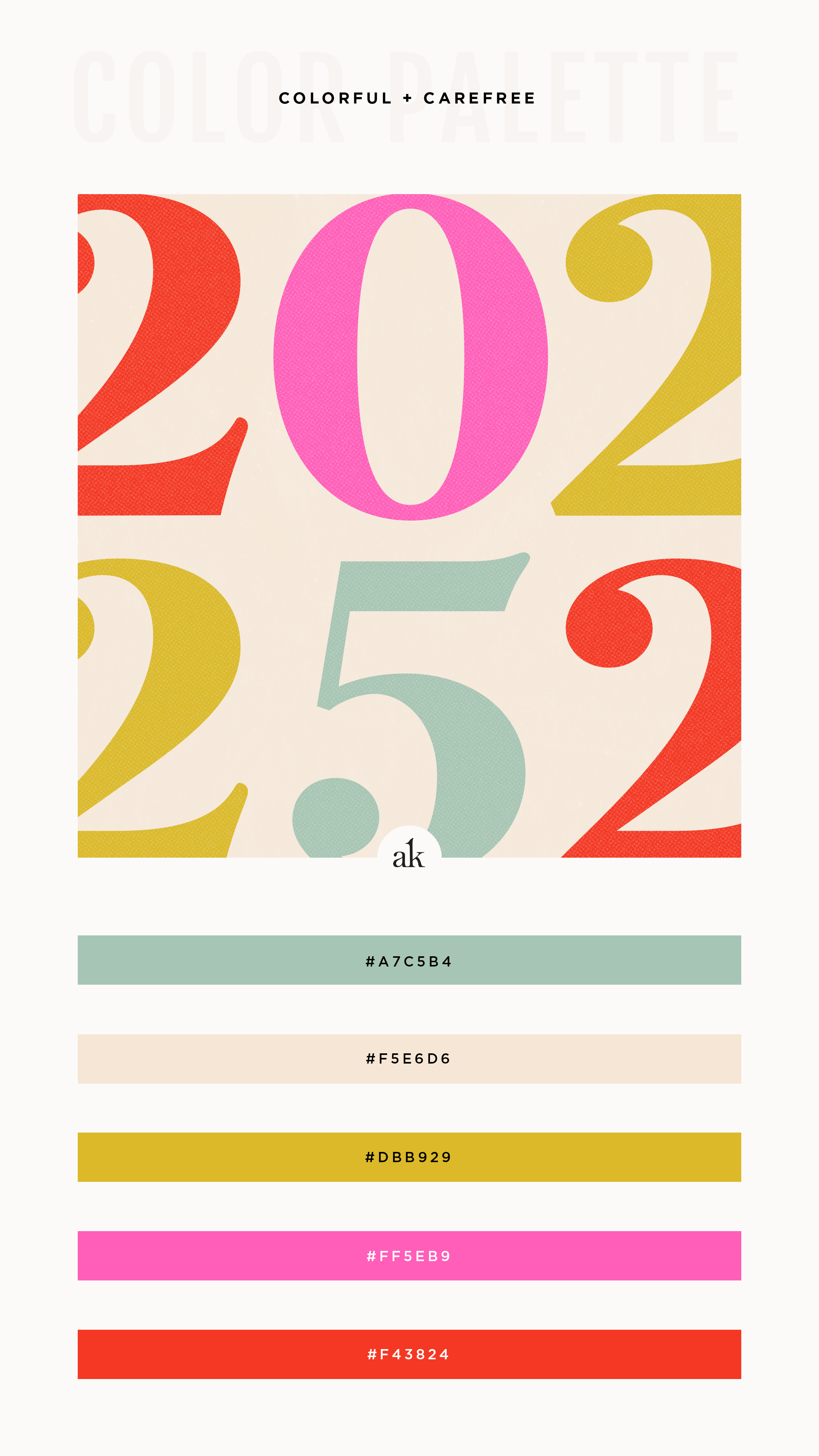 a whimsical and carefree color palette for 2025 | Akula Kreative
