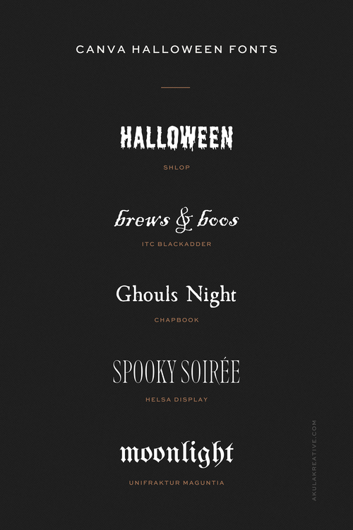 a fall-color-palette-featuring-Canva-Halloween-fonts | Akula Kreative