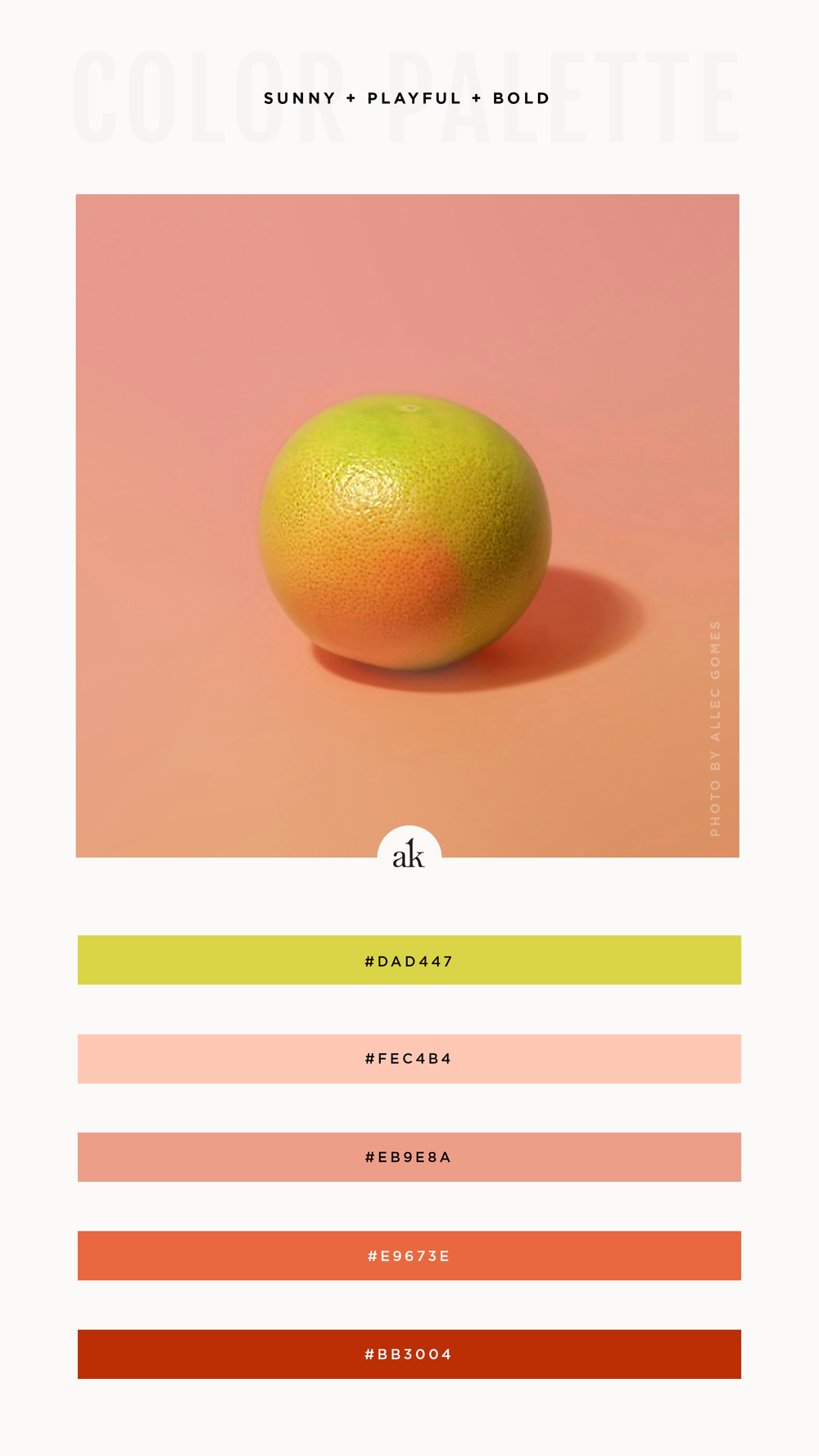 a fresh, grapefruit-inspired color palette | Akula Kreative