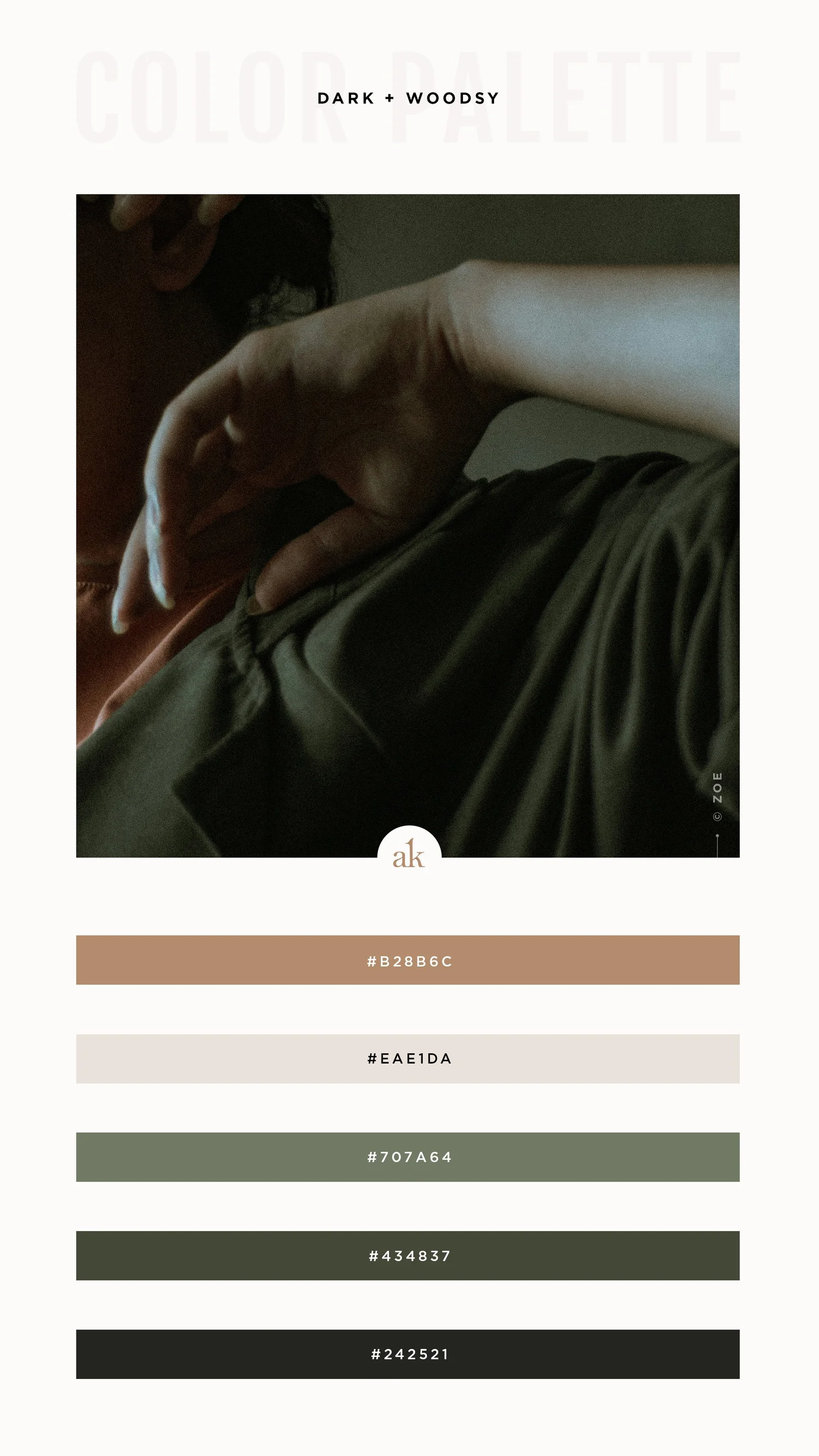 an editorial-inspired, moody green color palette | Akula Kreative