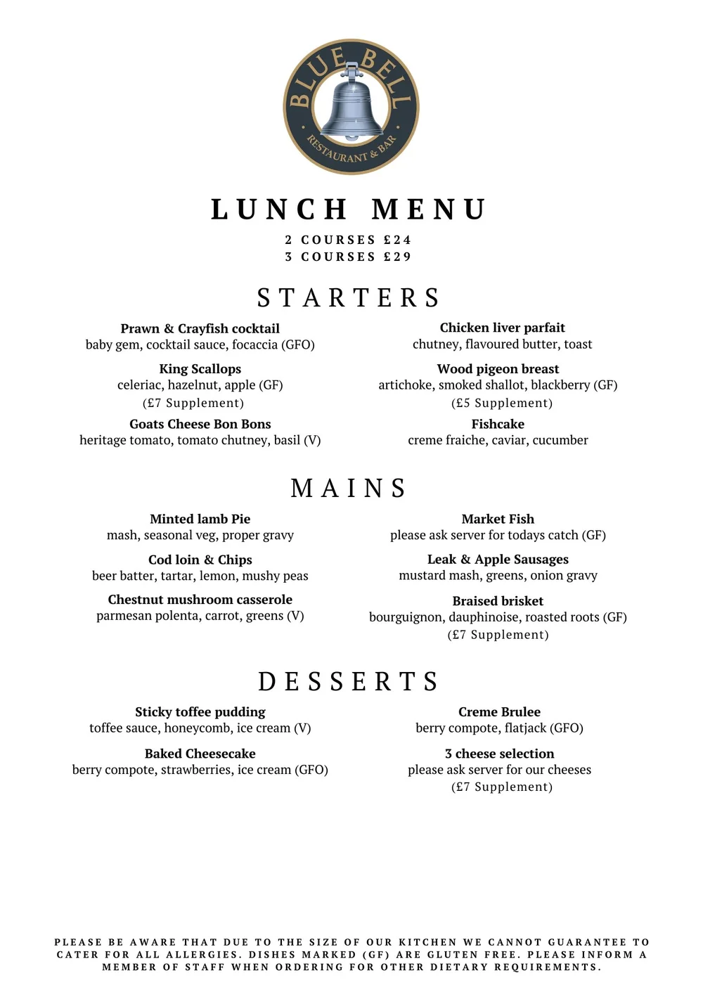 The Blue Bell | Dine, Drink, Reserve Now