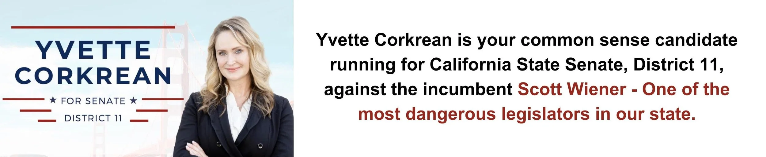Retire Wiener. Elect Yvette. — Yvette Corkrean for Senate