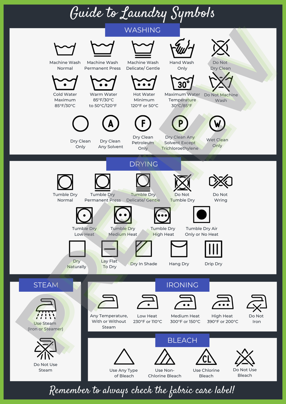 Fabric Knowledge and Care - Laundry Symbols — Axonify Content Marketplace