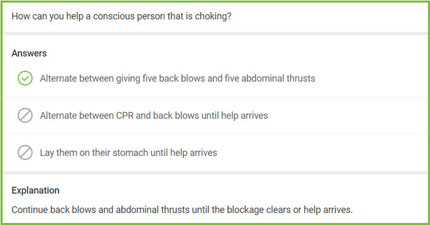 First Aid - Choking — Axonify Content Marketplace