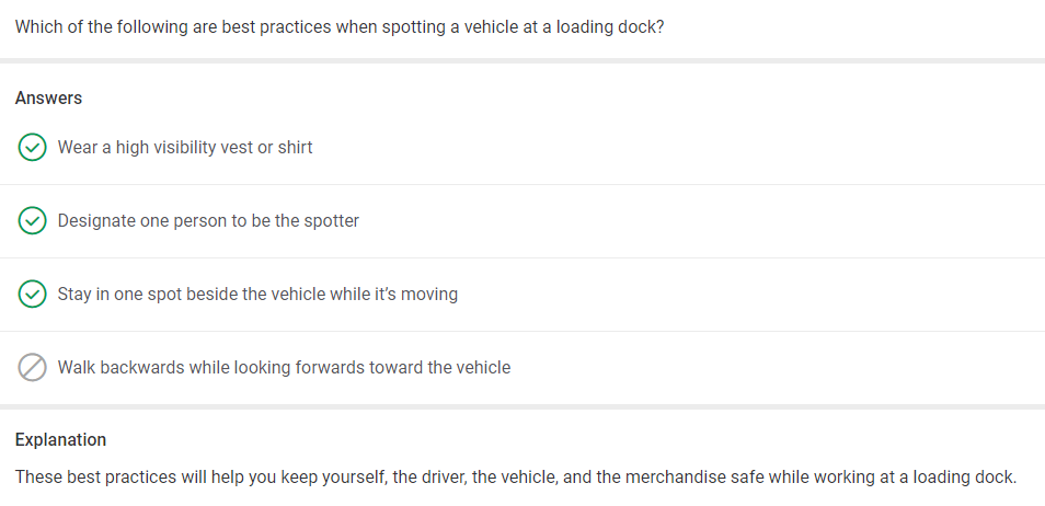 Loading Dock Safety - Hand Signals — Axonify Content Marketplace