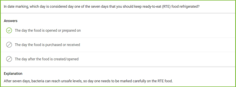 Food Safety - Date Marking Guidelines — Axonify Content Marketplace