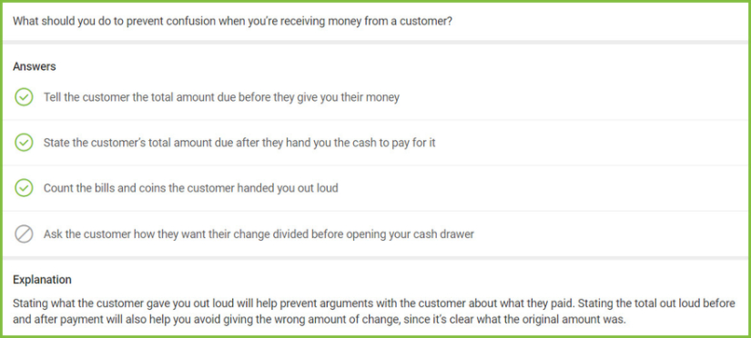 Cash Handling - Retail — Axonify Content Marketplace