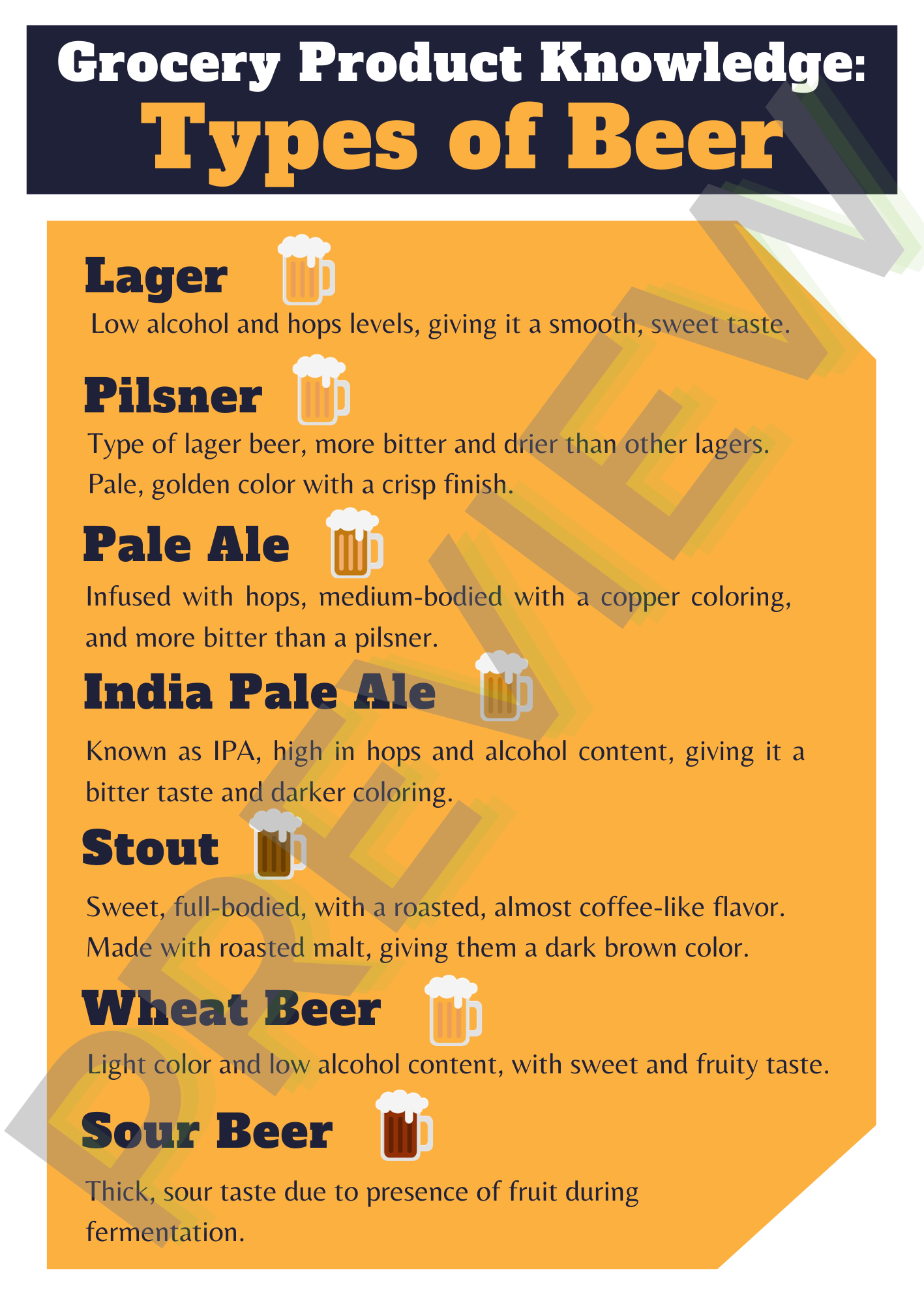 Grocery Product Knowledge - Beer — Axonify Content Marketplace