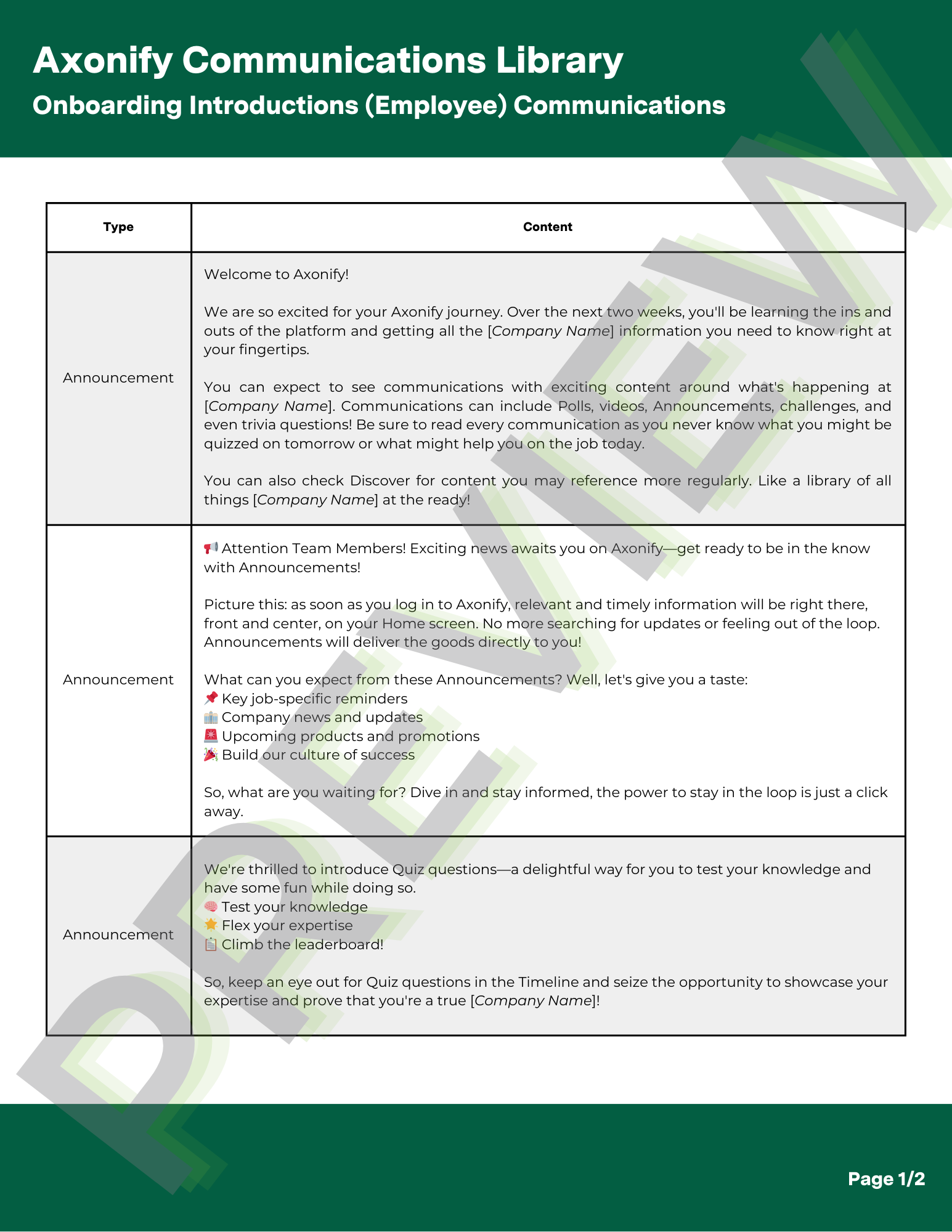 Onboarding Introductions (Employee) 📢 — Axonify Content Marketplace