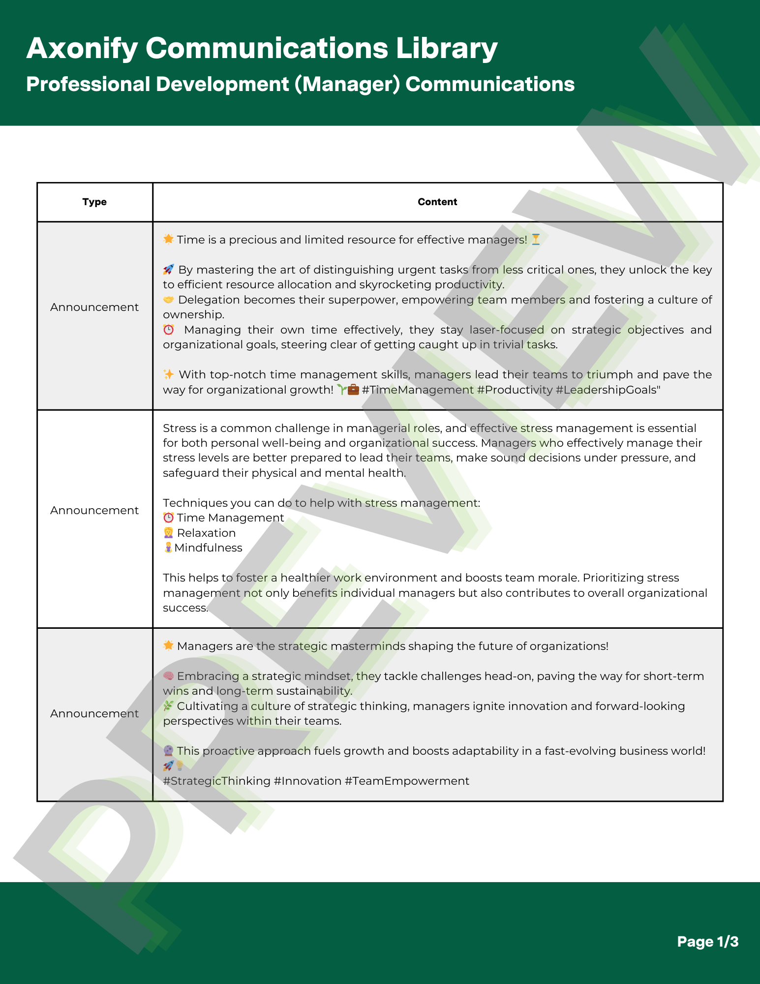 Professional Development (Manager) 📢 — Axonify Content Marketplace