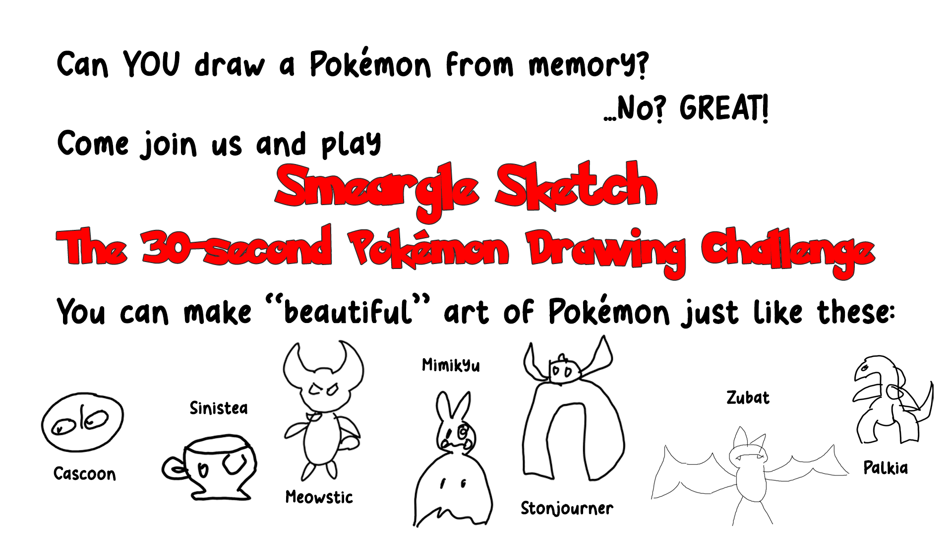 Smeargle Sketch: The 30-Second Pokémon Drawing Challenge — Evolution Panels