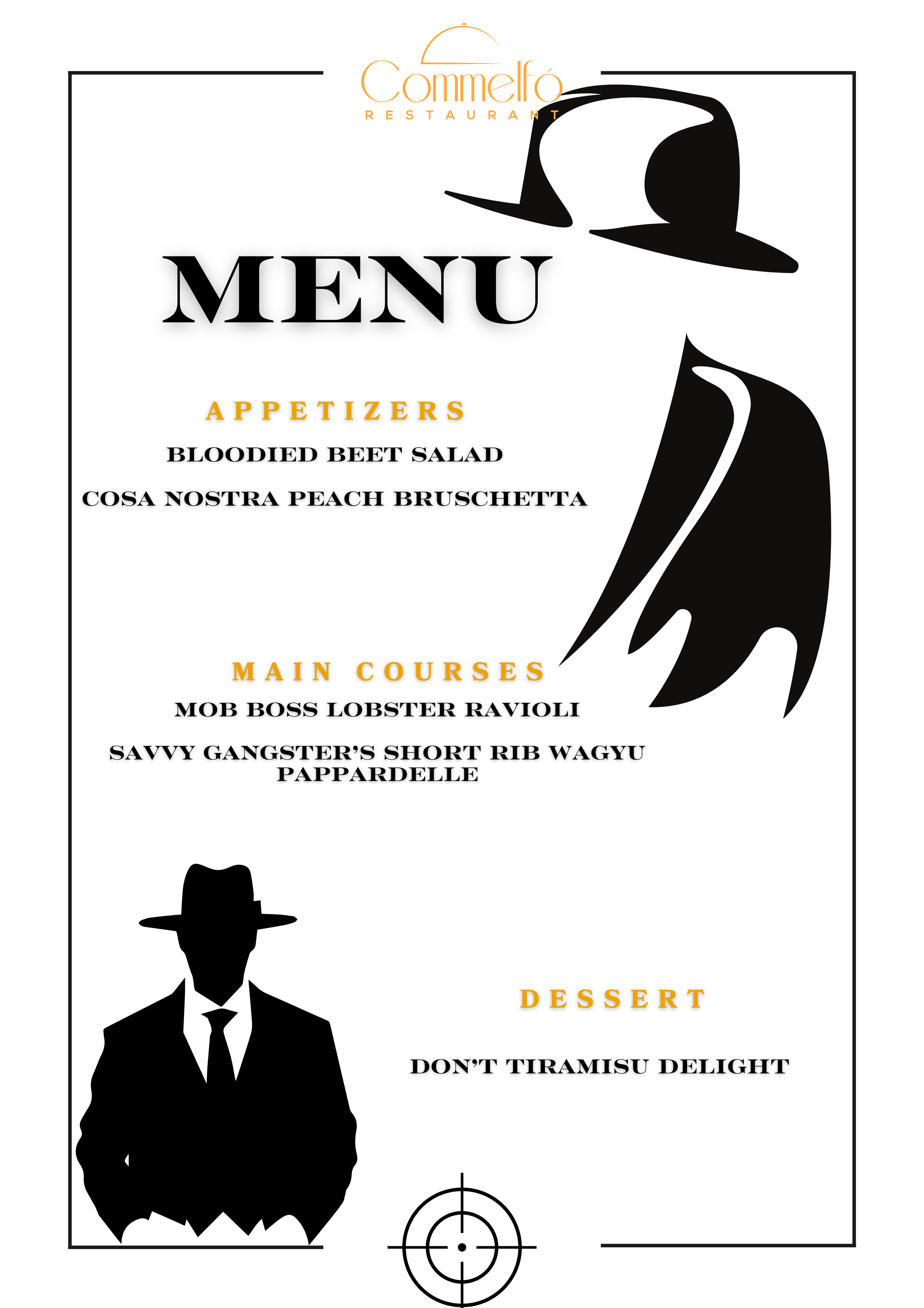 CHICAGO STYLE GANGSTER PARTY — COMMELFO RESTAURANT