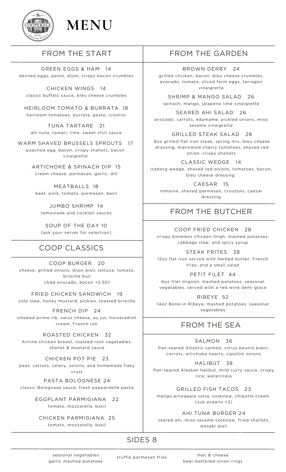 Main Menu — The Cooperage WC