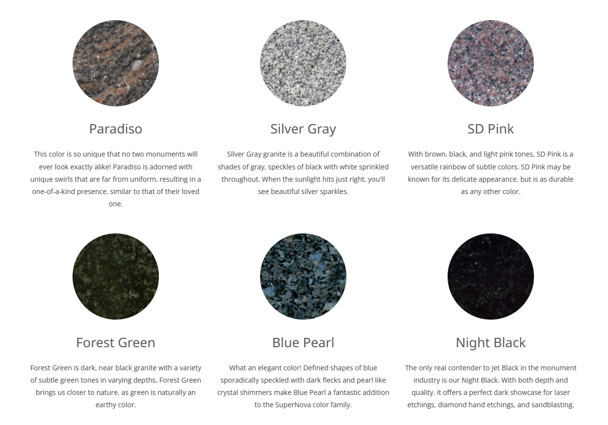 Granite Samples for Memorials & Monuments - Sacramento — Gratefulmemorials