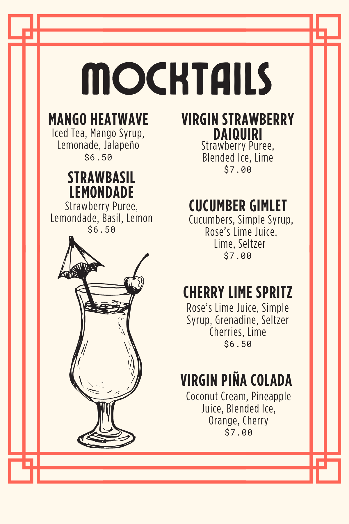 Mocktails — Chesdan's Pizzeria & Grille