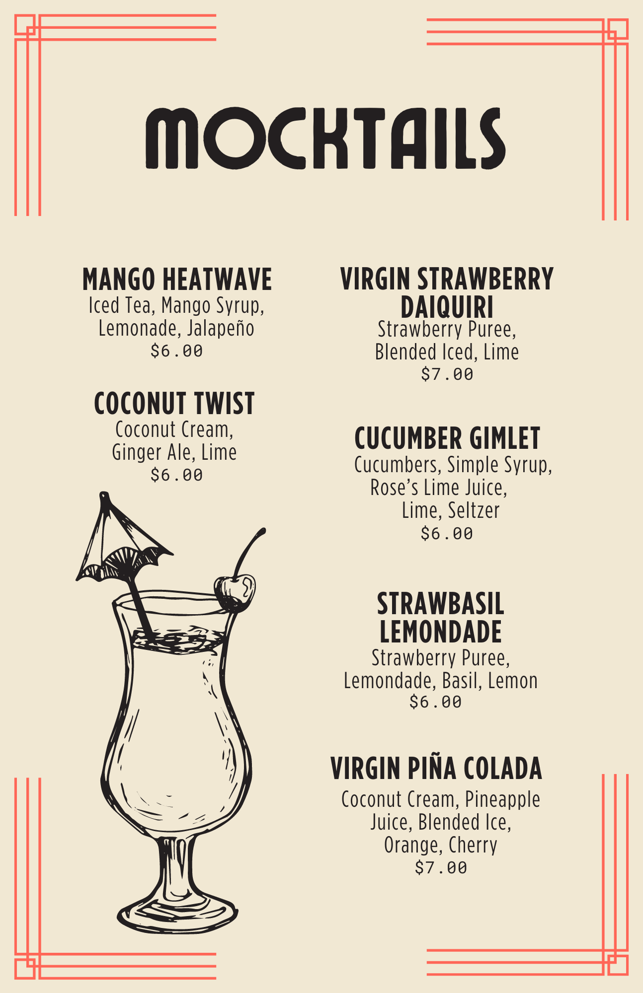 Mocktails — Chesdan's Pizzeria & Grille