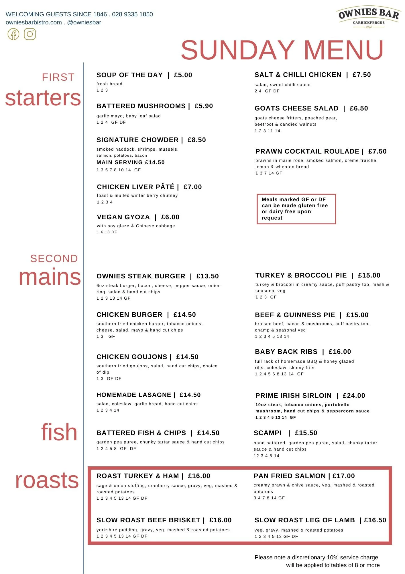 Sunday — Ownies Bar and Bistro