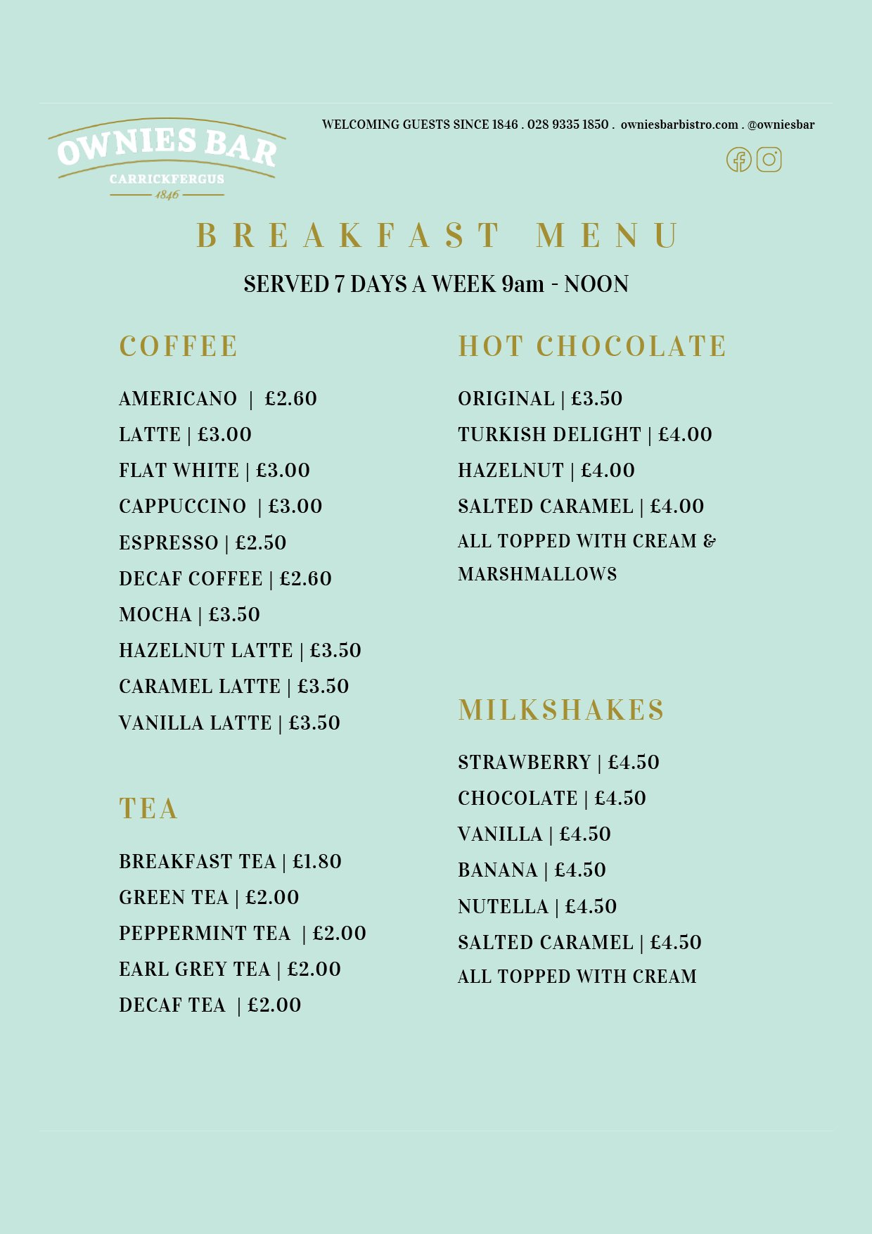 Breakfast — Ownies Bar and Bistro