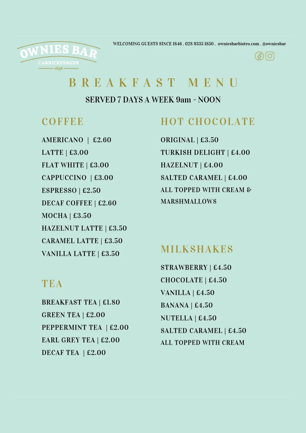 Breakfast — Ownies Bar and Bistro