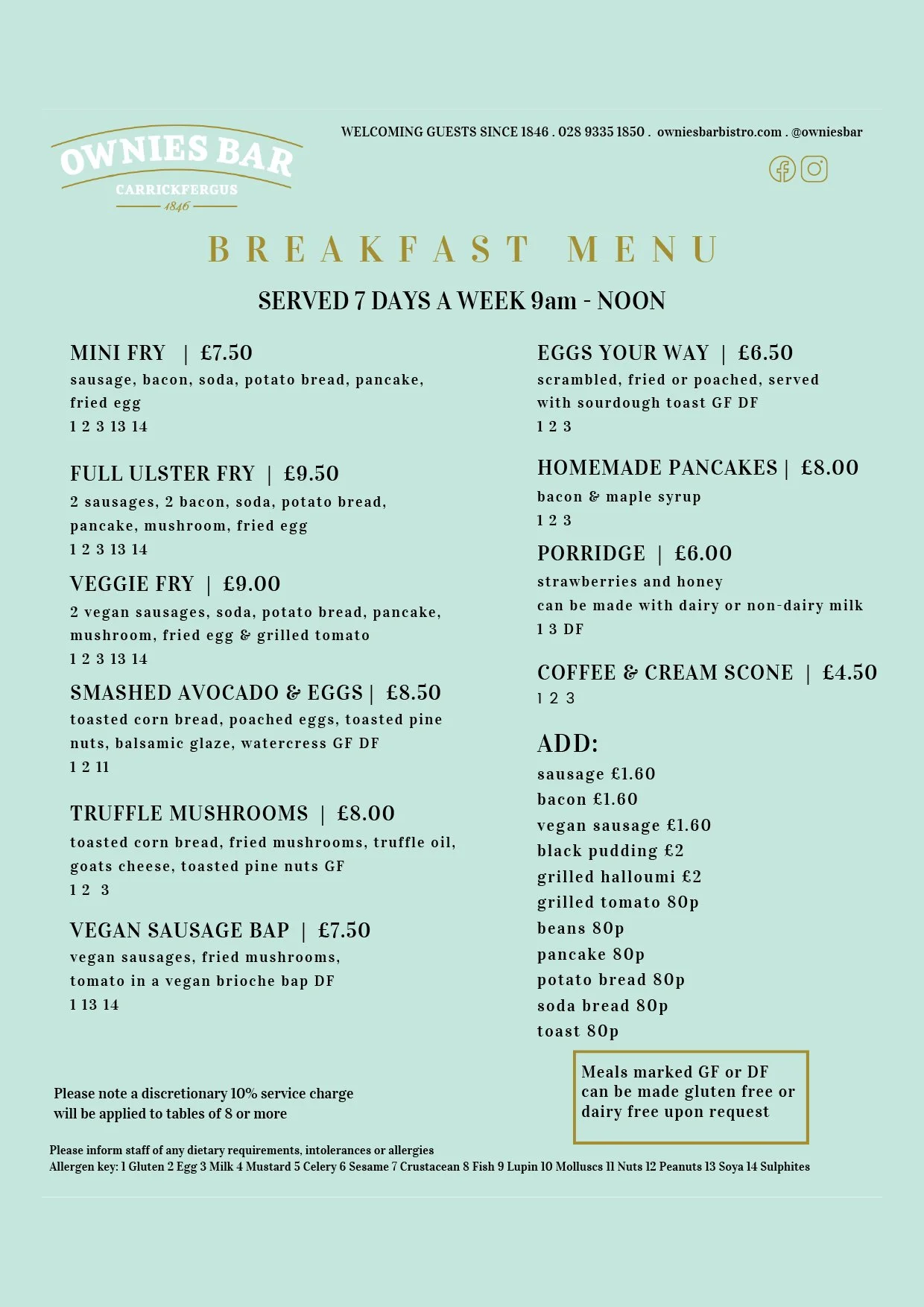 Breakfast — Ownies Bar and Bistro