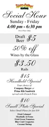 Social Hour Menu — The Tobacco Company Restaurant