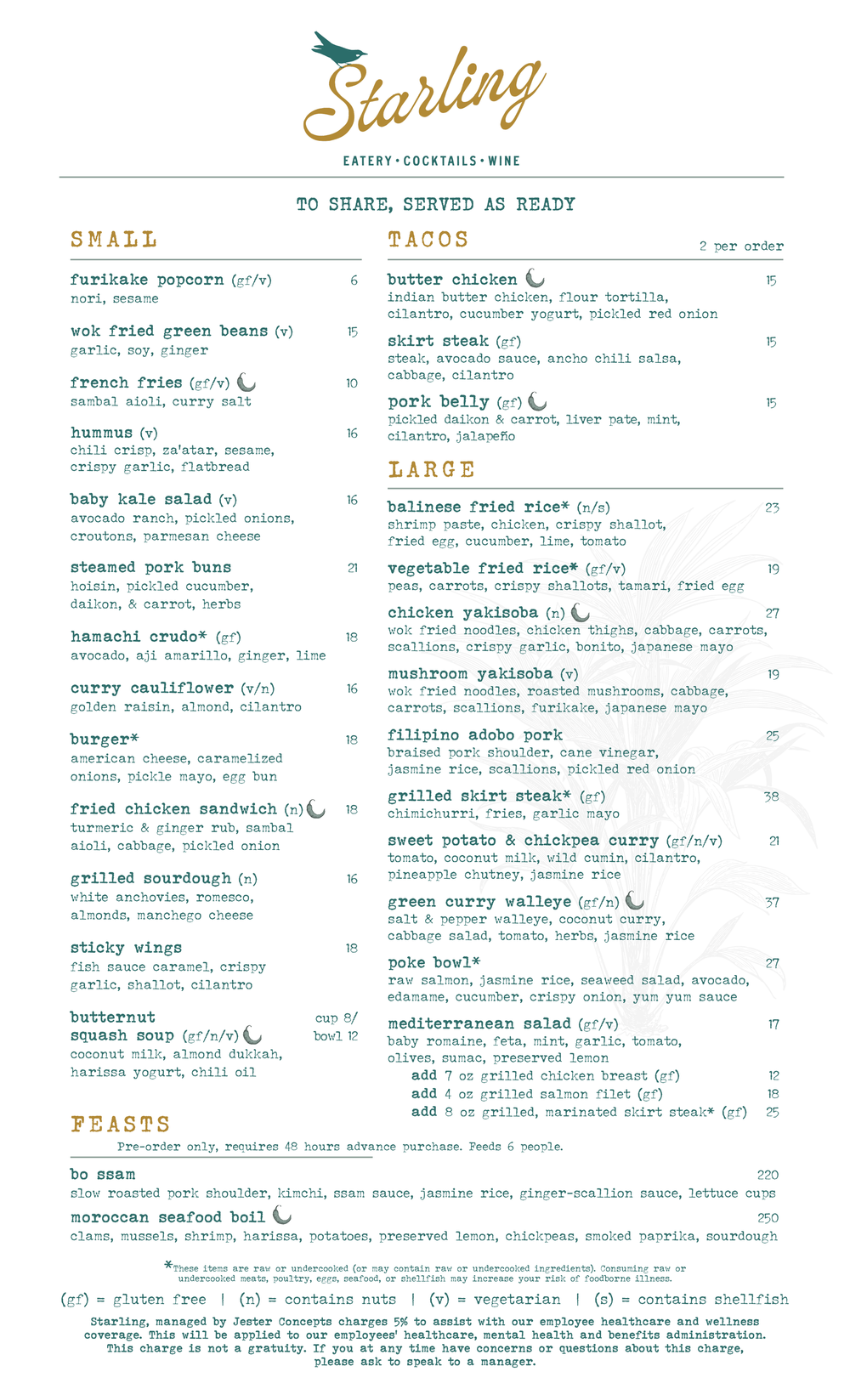 Dinner — Starling Neighborhood Eatery