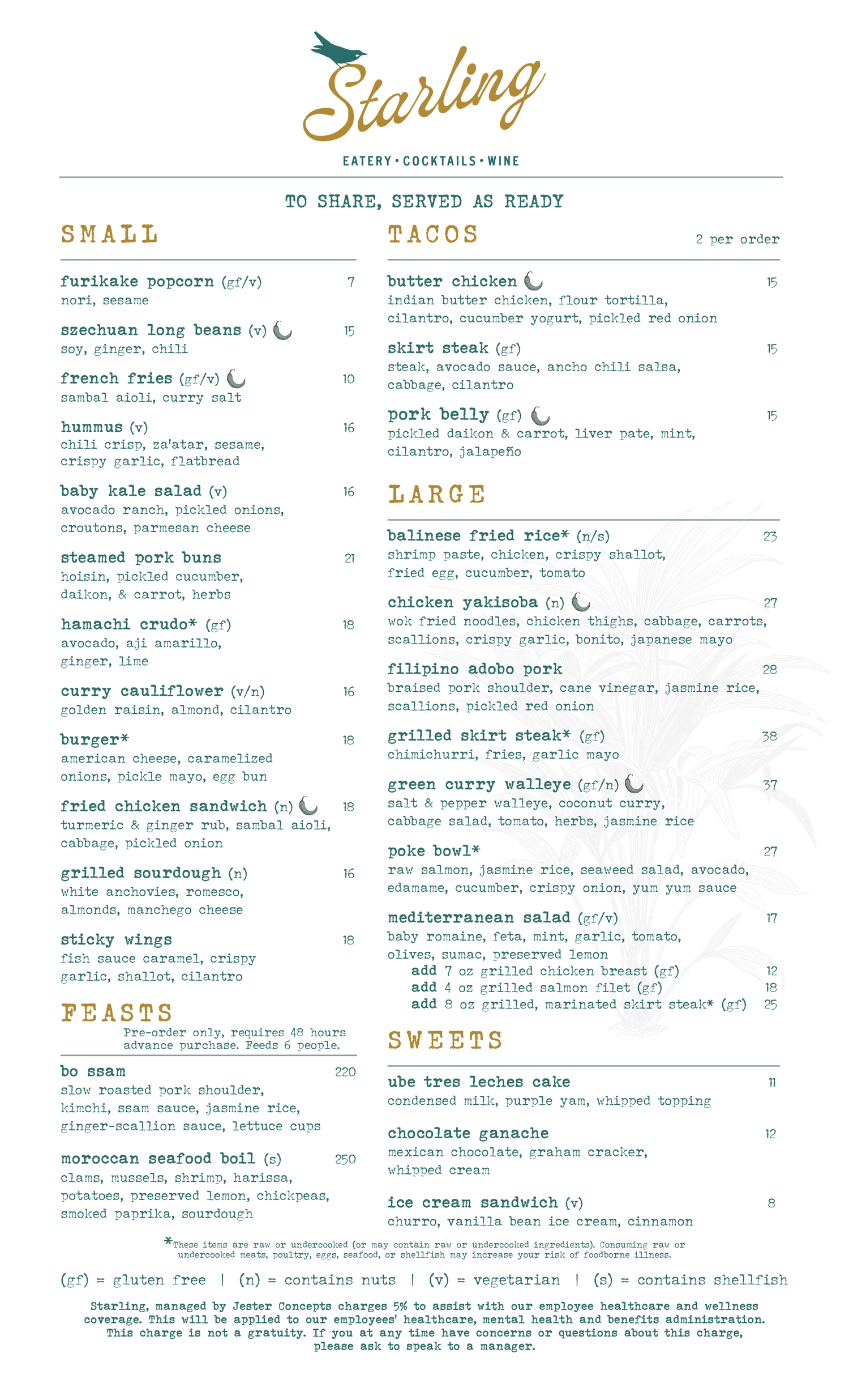 Dinner — Starling Neighborhood Eatery