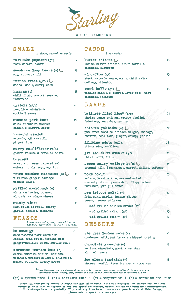 Dinner — Starling Neighborhood Eatery