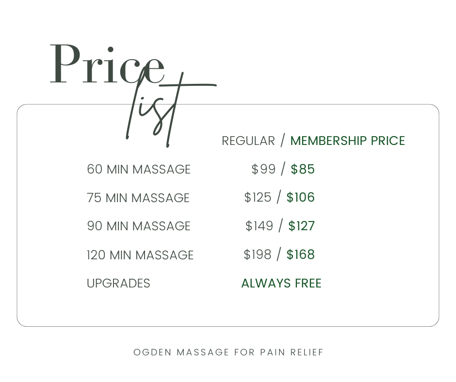 Ogden Massage Pricing - Affordable Packages and Membership Options ...