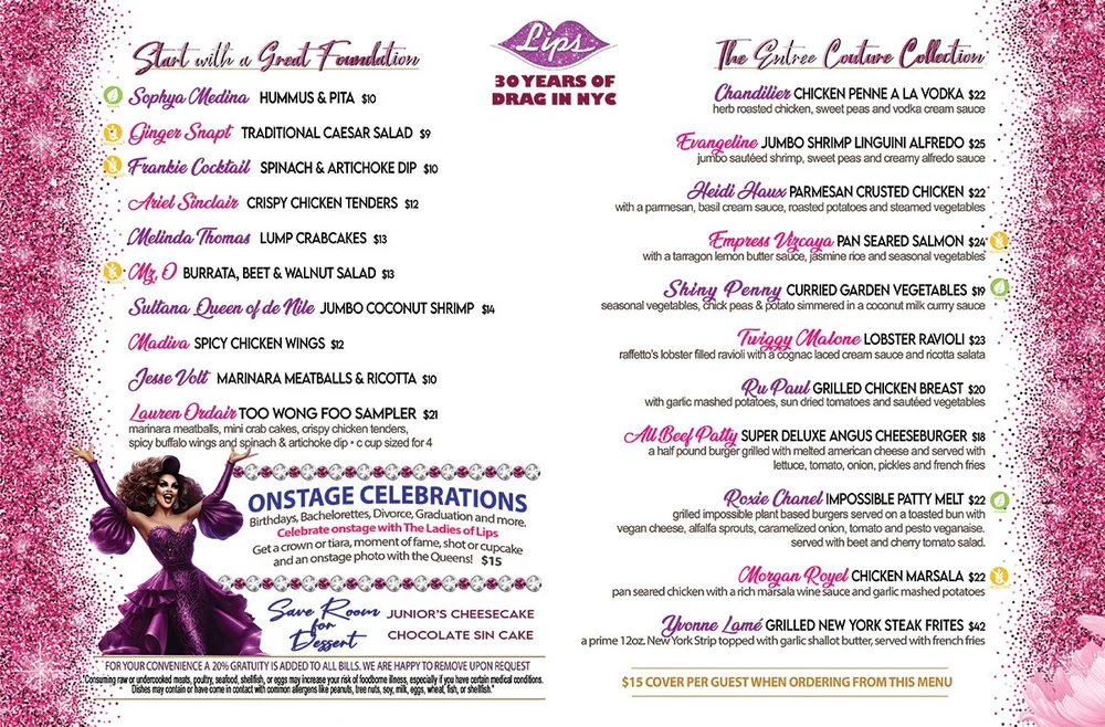 Lips New York City - Dinner, Drinks & Drag Shows!