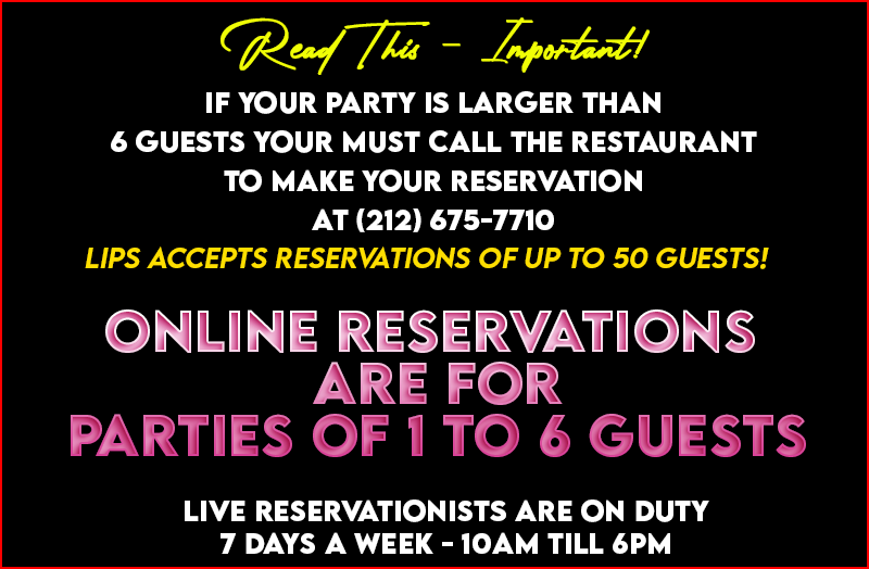 Lips New York City - Dinner, Drinks & Drag Shows!