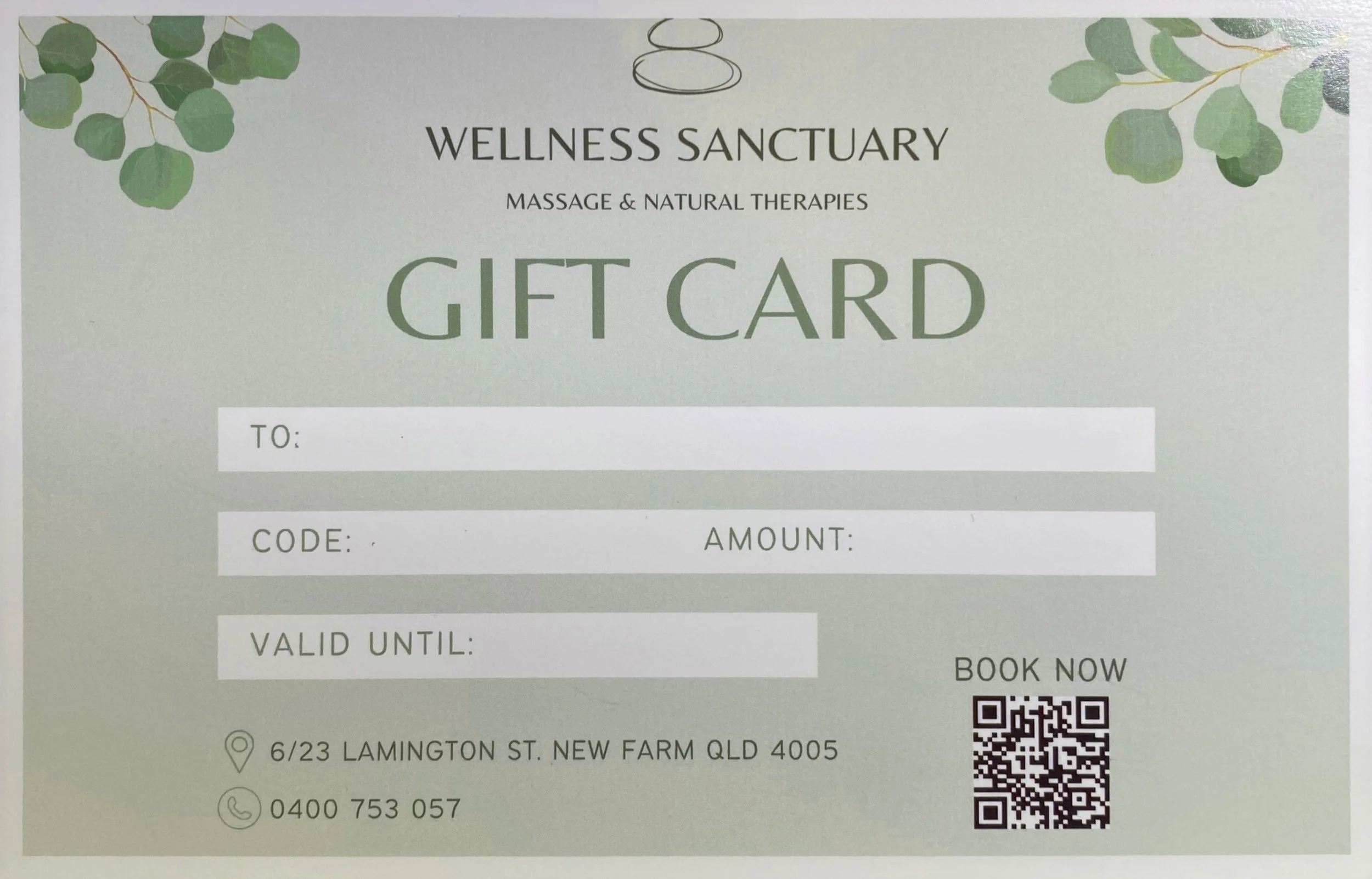 Gift Cards — Wellness Sanctuary Massage & Natural Therapies