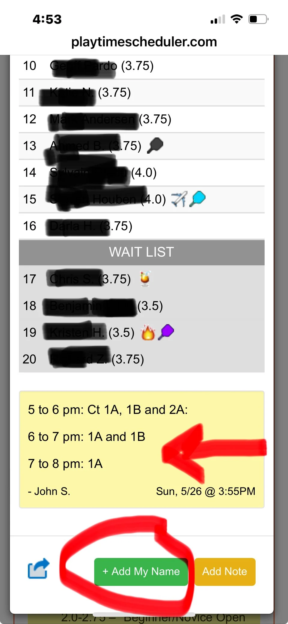PlayTime Scheduler — Lexington Pickleball Club