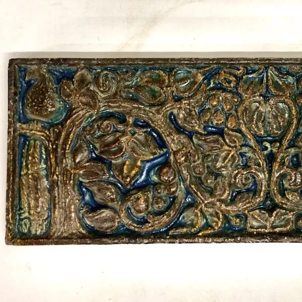 Large CALCO Tile with Vines — Wells Antique Tile & Pottery