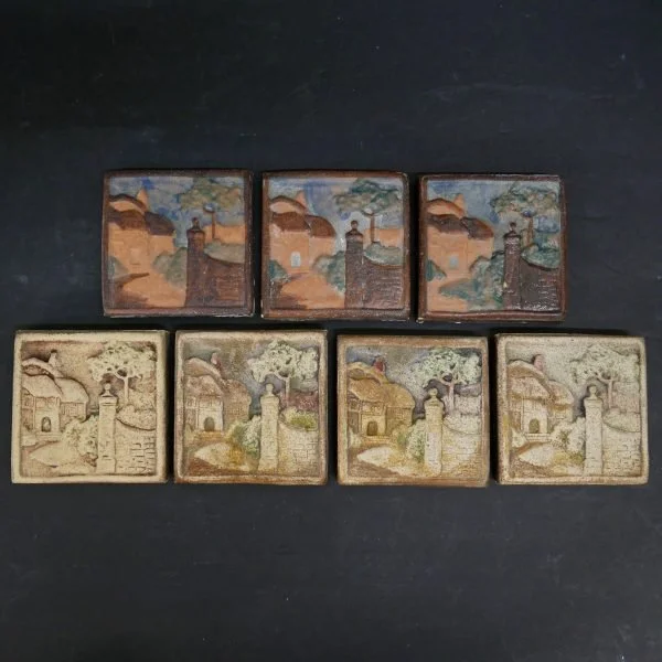 Thatched-Roof Cottage Tiles by Cal Art Co. — Wells Antique Tile & Pottery