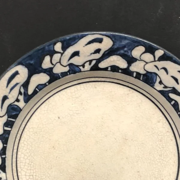 Dedham Plate with Trees — Wells Antique Tile & Pottery