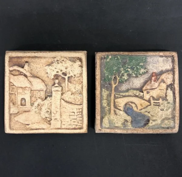 Thatched-Roof Cottage Tiles by Cal Art Co. — Wells Antique Tile & Pottery