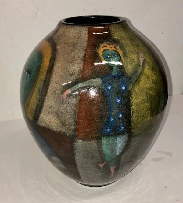 Polia Pillin Vase with Women — Wells Antique Tile & Pottery