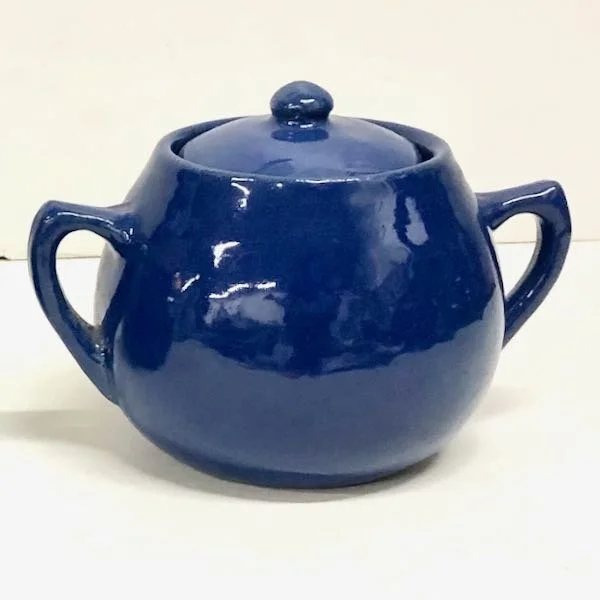 Bauer Plain Ware Sugar Bowl — Wells Antique Tile & Pottery