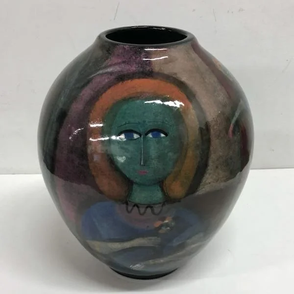 Polia Pillin Vase with Women — Wells Antique Tile & Pottery
