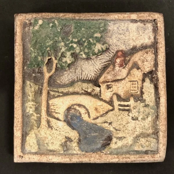 Thatched-Roof Cottage Tiles by Cal Art Co. — Wells Antique Tile & Pottery