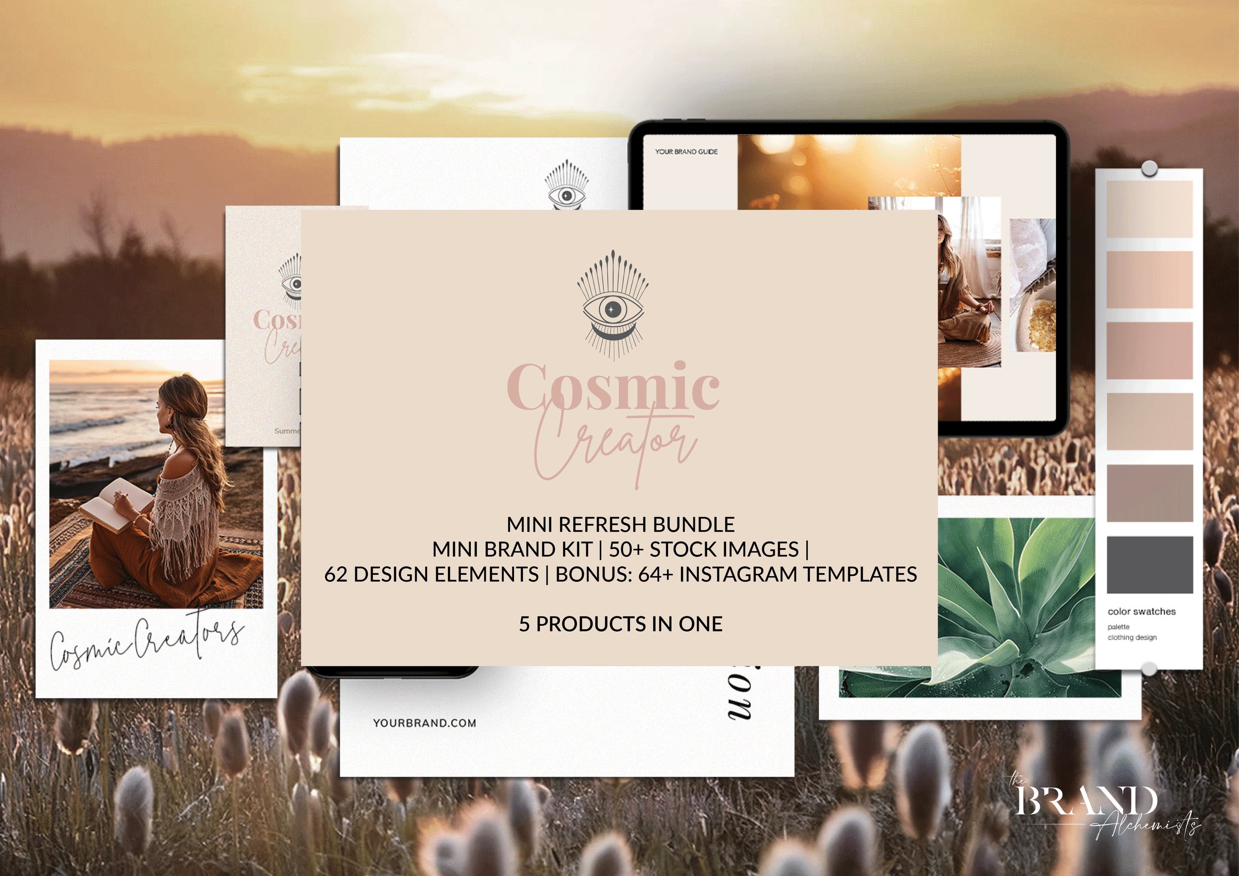 Cosmic Creator Instagram Post Templates Boho | Editable neutral Social ...