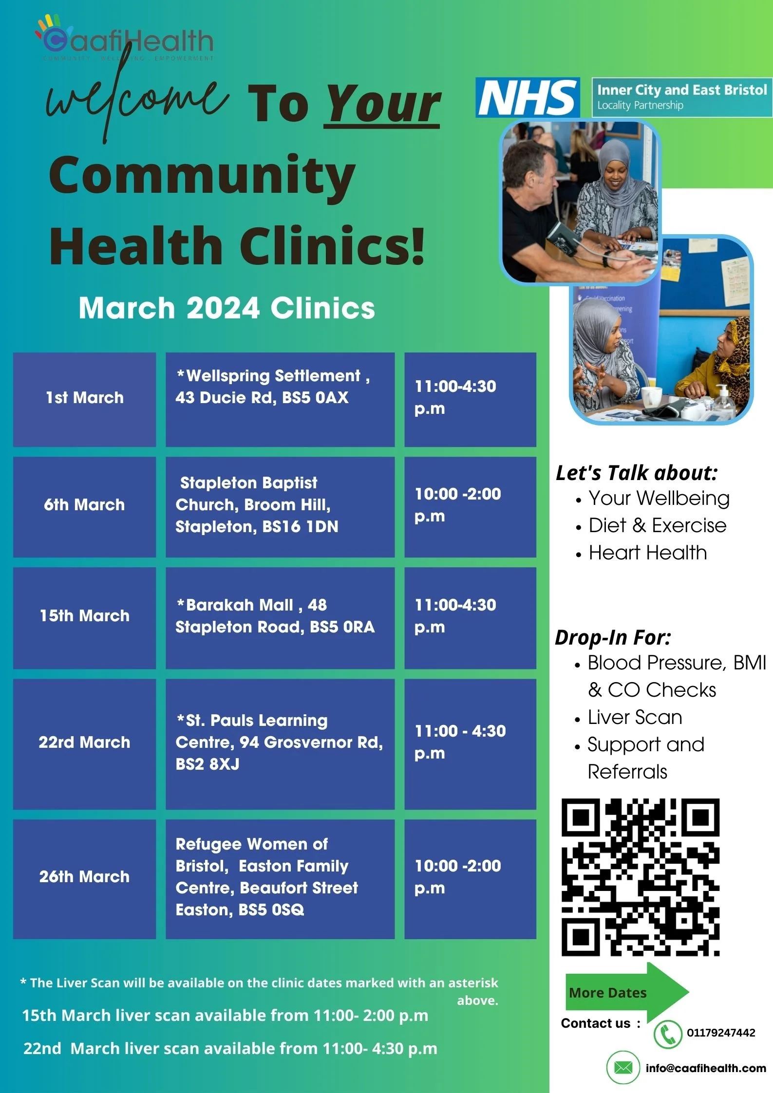 Community Health Clinic - March Dates — Caafi Health