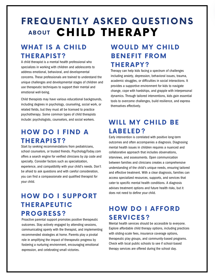 Free Infographics for Child & Adolescent Therapy — Child Therapy Guide