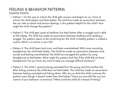 Feeling and Behavior Patterns — Child Therapy Guide